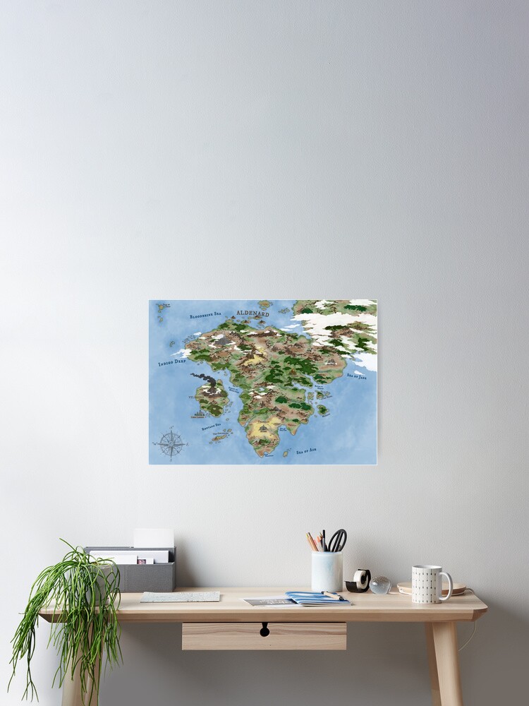 "EORZEA MAP from FINAL FANTASY XIV ONLINE, A Realm Reborn" Poster for ...