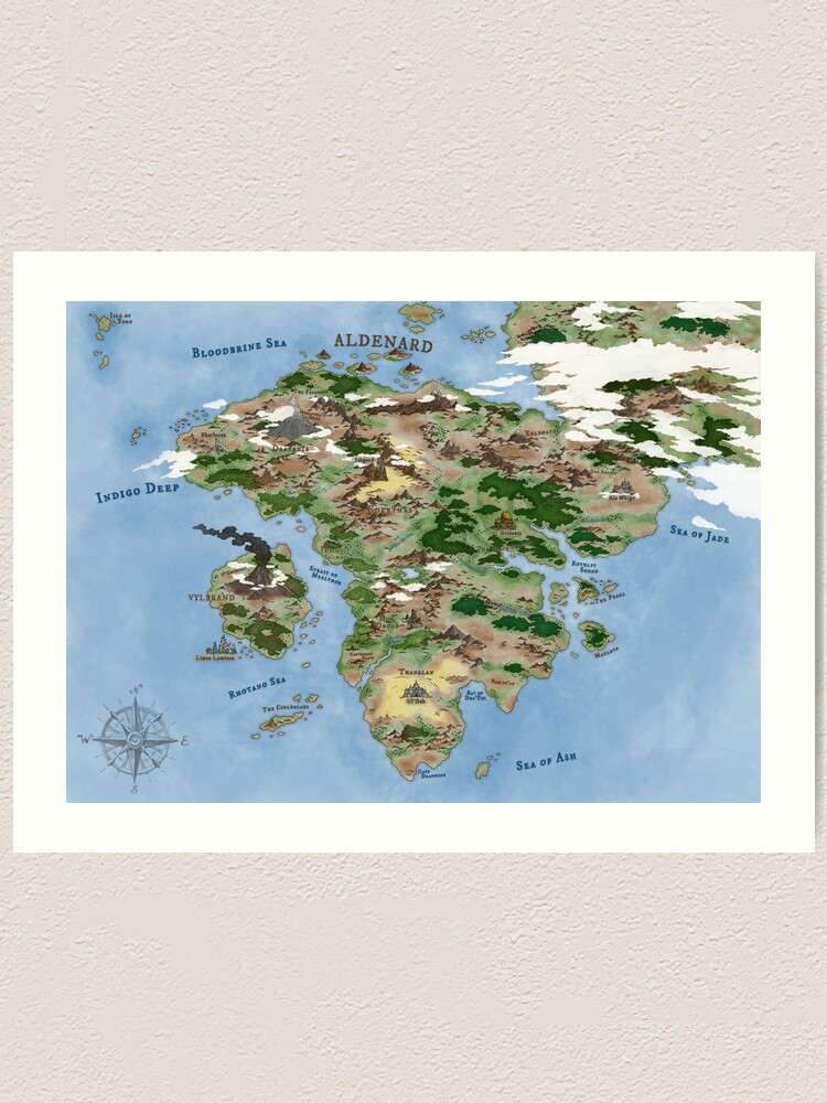 "EORZEA MAP from FINAL FANTASY XIV ONLINE, A Realm Reborn" Art Print ...