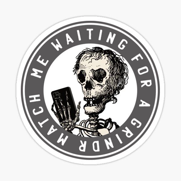 "Me waiting for a Grindr match - skull meme" Sticker for Sale by ...