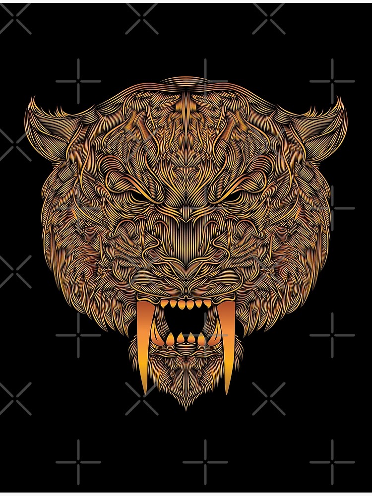 "Gold Orange Sabertooth Tiger Sabretooth" Art Print for Sale by hockeng ...