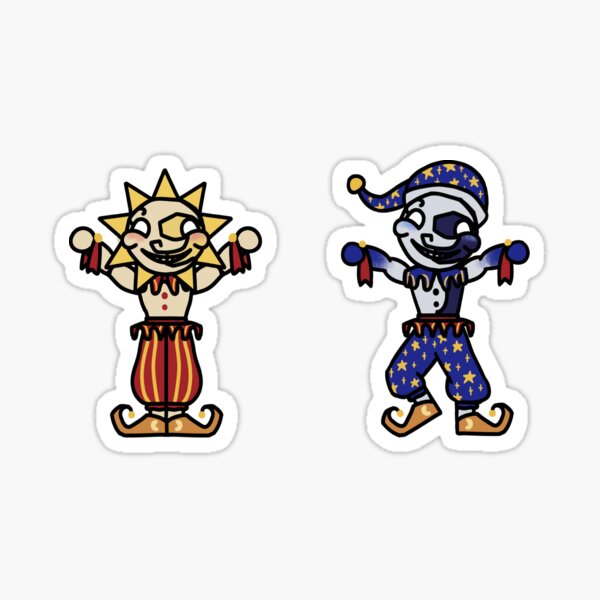 "FNAF Security Breach Chibis - Sun and Moon" Sticker for Sale by ...