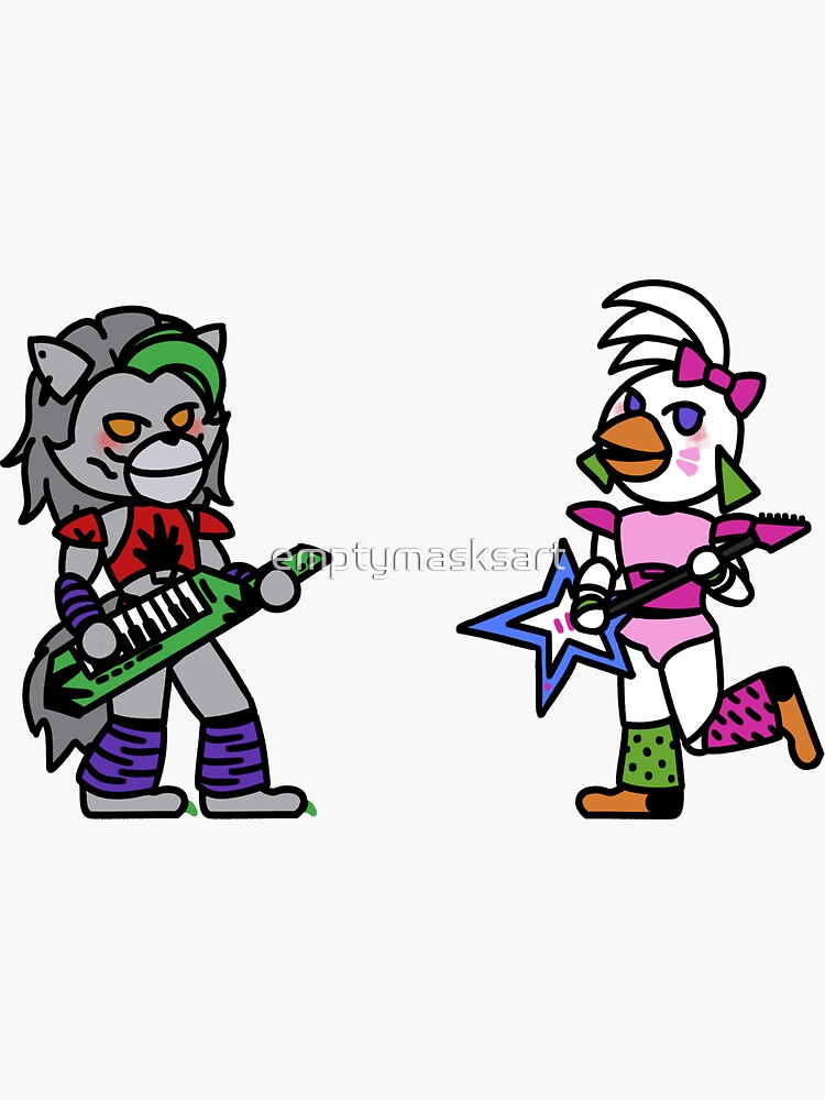 "FNAF Security Breach Chibis - Roxy and Chica" Sticker for Sale by ...
