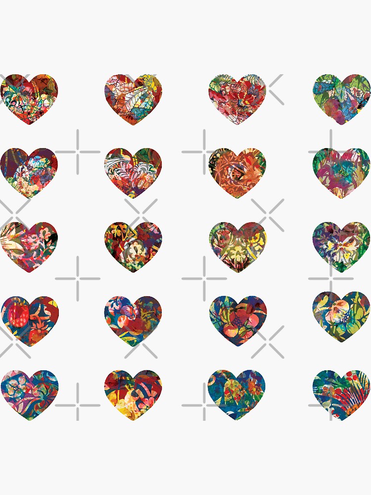 "cute little hearts sticker set" Sticker for Sale by Zhiyi | Redbubble