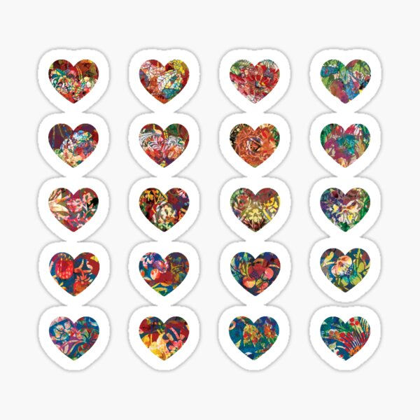 "cute little hearts sticker set" Sticker for Sale by Zhiyi | Redbubble