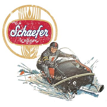 "Schaefer Beer Snowmobiling" Sticker for Sale by Retrorockit | Redbubble