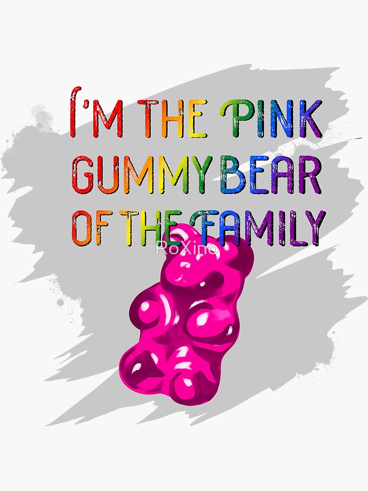 "Pink Gummy Bear - lgbt+ gay rainbow pride" Sticker by RoXino | Redbubble