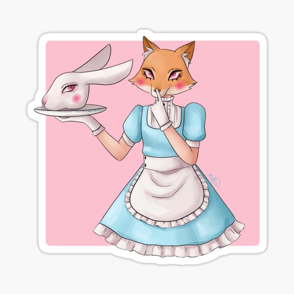 "50s diner waitress fox" Sticker for Sale by Miomio-doodles | Redbubble