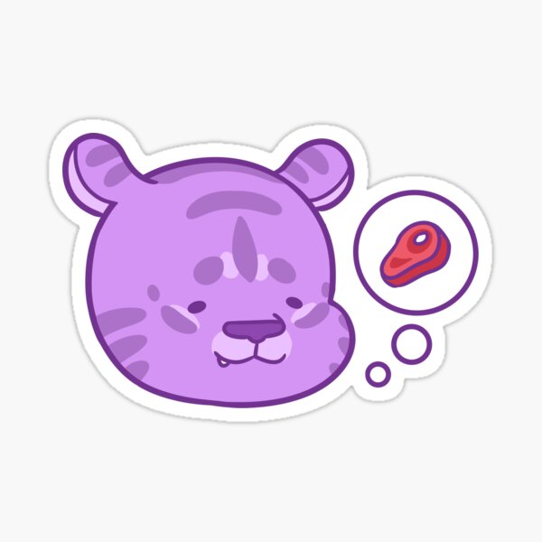 "Cute purple tiger" Sticker for Sale by DuarteZadora | Redbubble