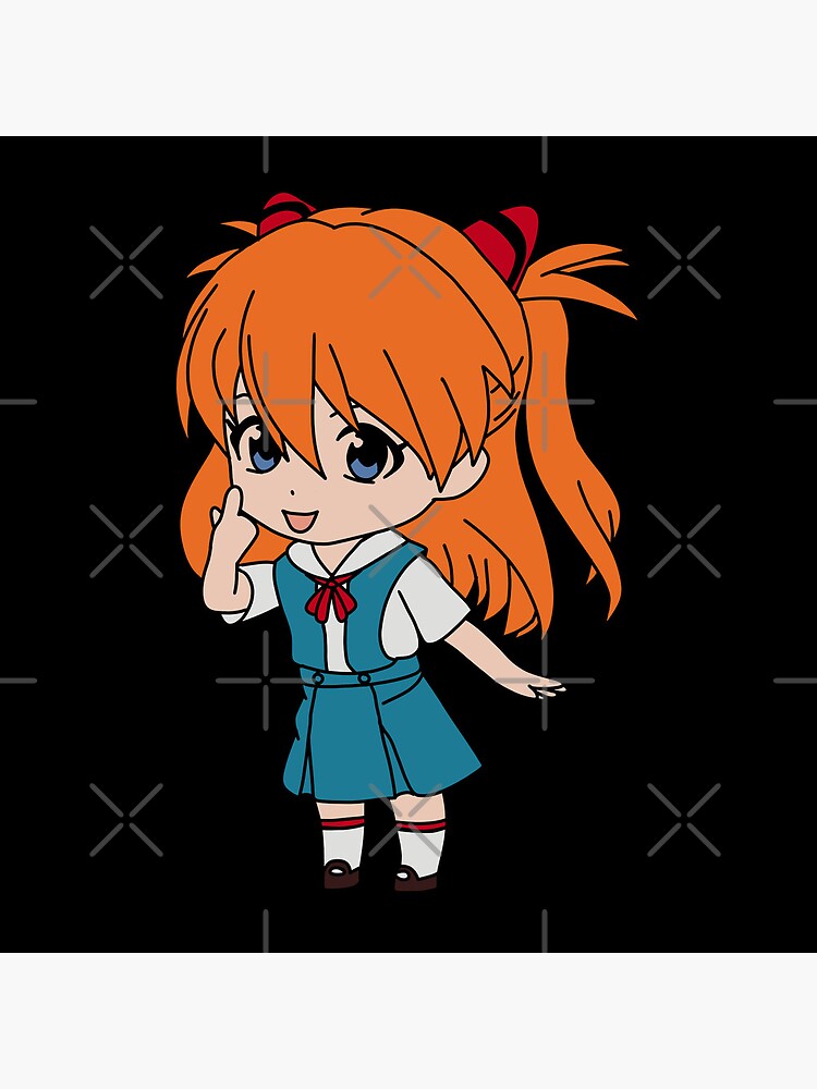 "Cute Kawaii Chibi Asuka Langley Soryu Fanart Vector Drawing from Neon ...