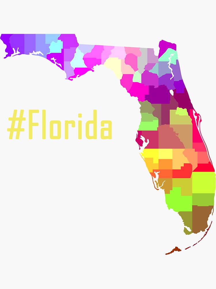 "Florida Home State The Sunshine State" Sticker by Stella1 | Redbubble