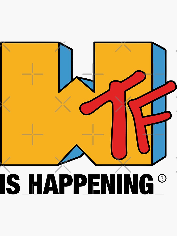 "WTF happening parody" Sticker for Sale by TheParodyShop | Redbubble