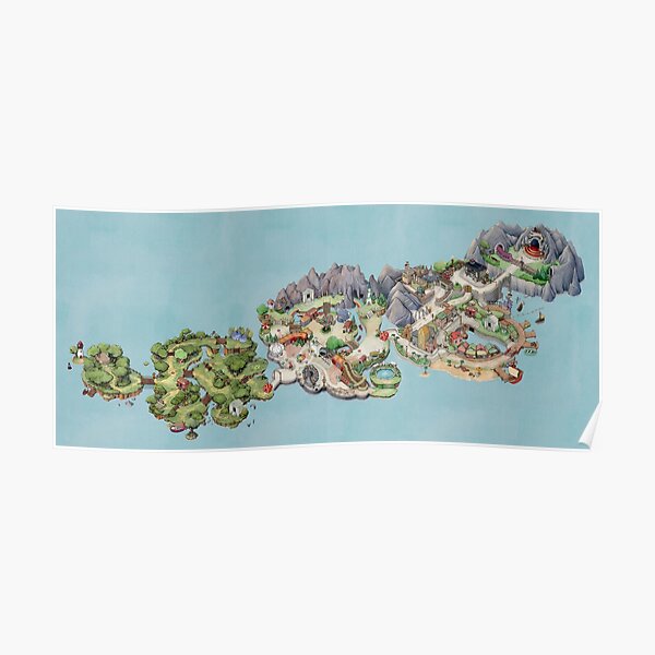 " Inkwell Isle complete, full map" Poster for Sale by josram | Redbubble