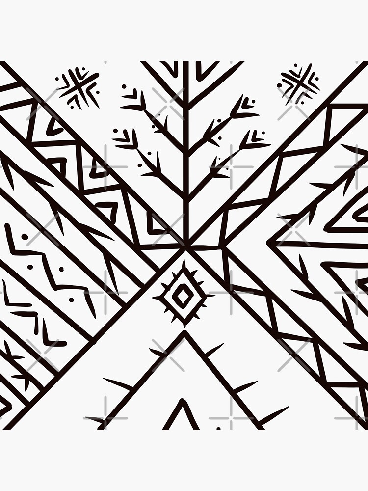 "Amazigh pattern Moroccan art drawing " Sticker by Imanitasong | Redbubble