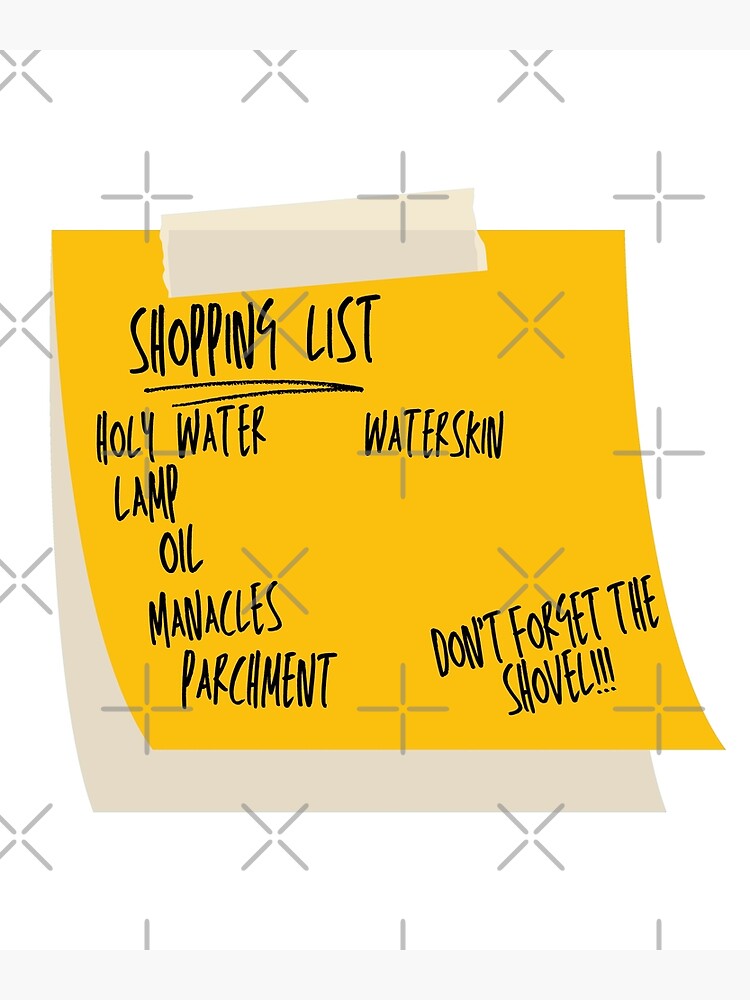 "Adventurer's Shopping List DND Roleplaying Design" Poster for Sale by ...