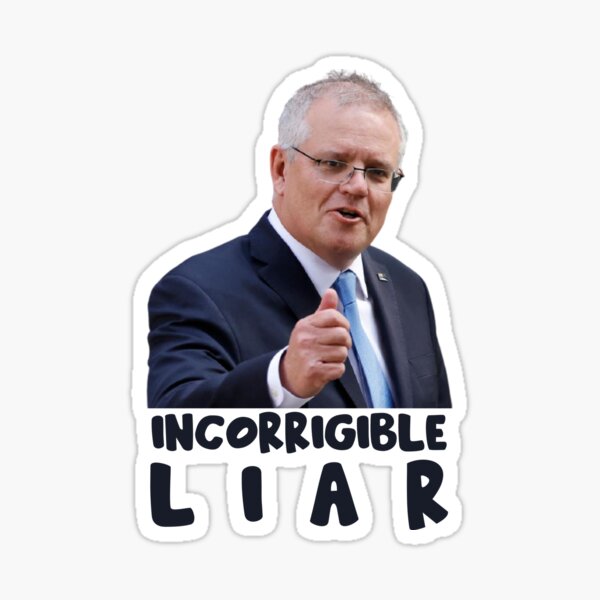 "Scott Morrison Liar" Sticker for Sale by Jemmey1101 | Redbubble
