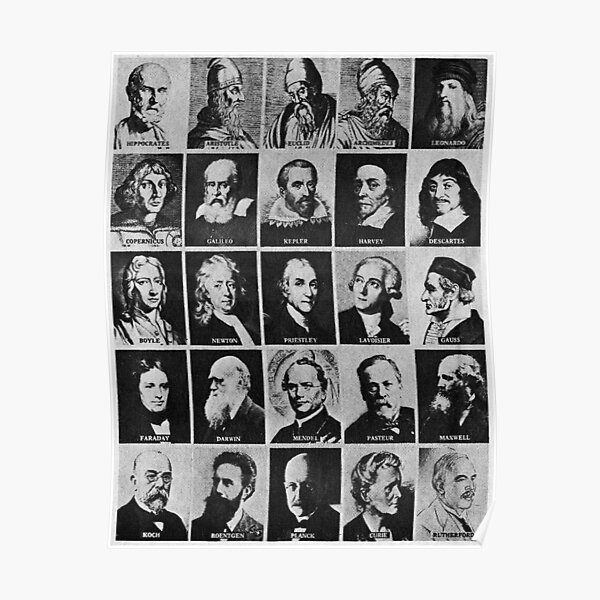 "Famous Scientists from different centuries" Poster for Sale by ...