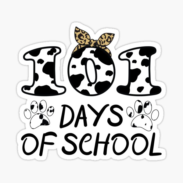 Pegatina «101 días de escuela dálmata leopardo perro niños niñas ...