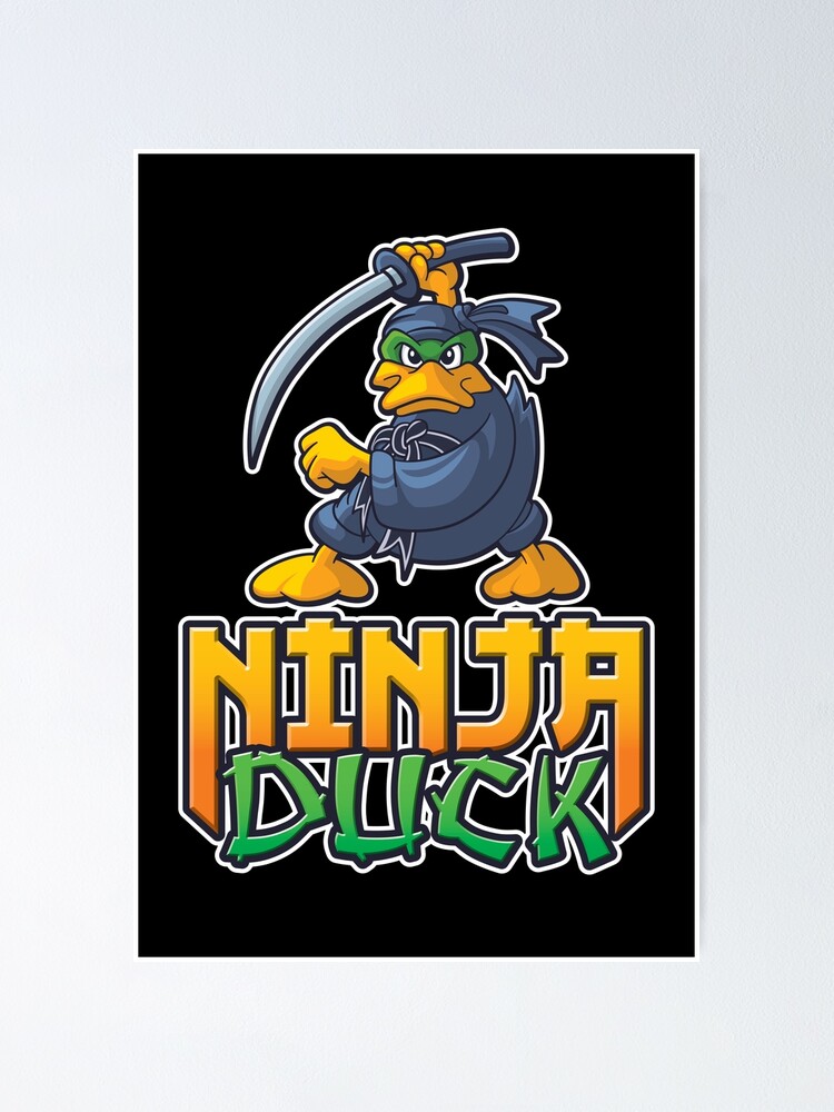 Poster « Ninja Duck, canard original de style dessin animé habillé en ...