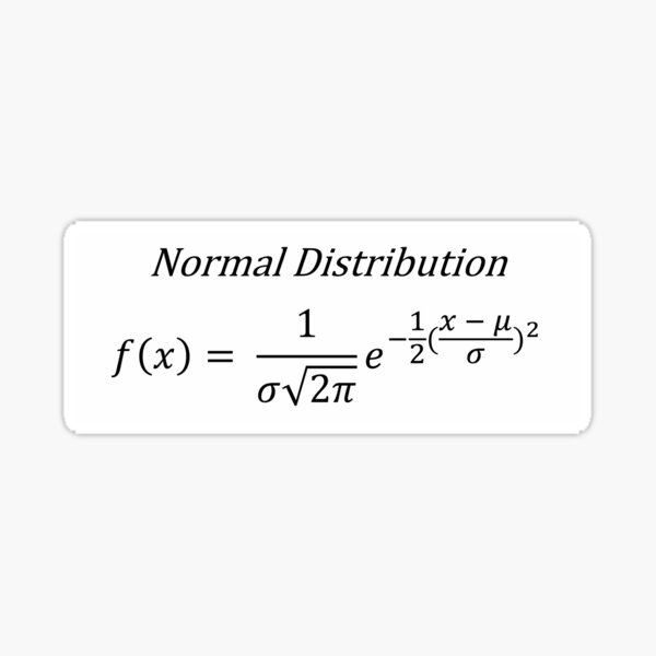 "Normal Distribution" Sticker for Sale by Equations | Redbubble