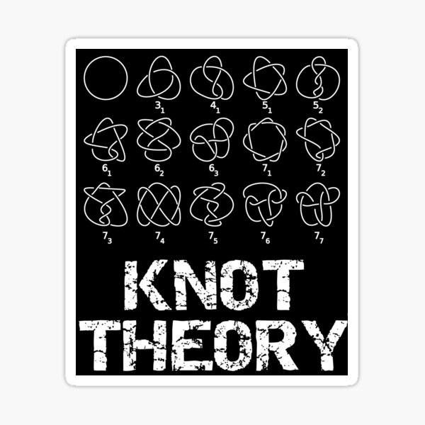 "Nerdy Knot Theory Topology Algebra Math Teacher Geek Gift" Sticker for ...