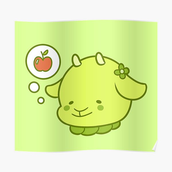 "Cute green Goat" Poster for Sale by DuarteZadora | Redbubble