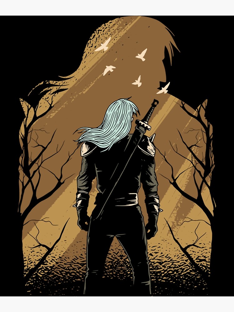 "The White Wolf Geralt of Rivia the witcher fan art " Art Print for ...