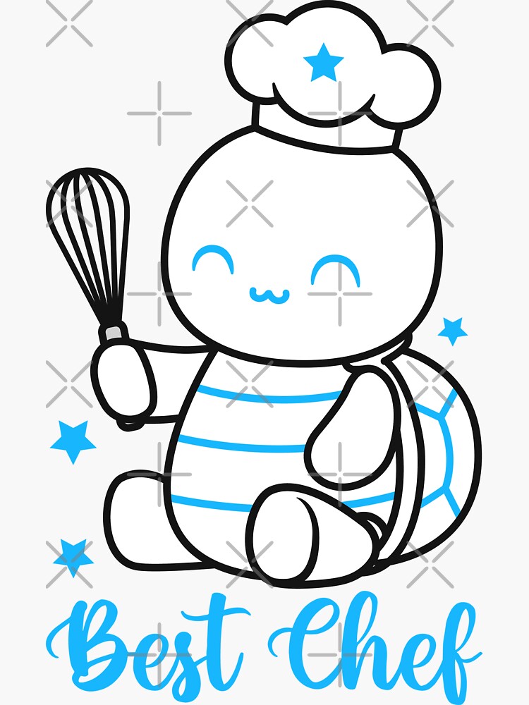"turtle chef-funny animals typography" Sticker for Sale by Hartics ...