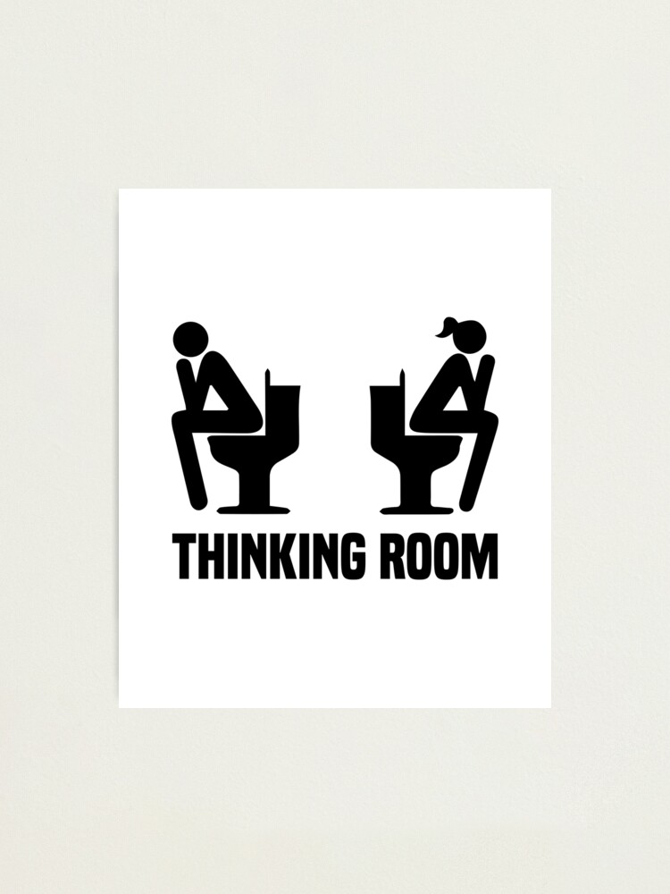 "Thinking Room Funny Toilet Door Sign | Vinyl Decal Restroom Bathroom ...