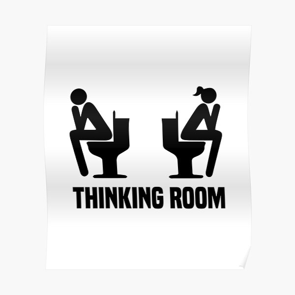 "Thinking Room Funny Toilet Door Sign | Vinyl Decal Restroom Bathroom ...
