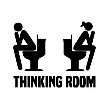 "Thinking Room Funny Toilet Door Sign | Vinyl Decal Restroom Bathroom ...