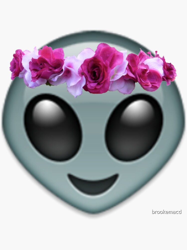 "alien flower crown" Sticker for Sale by brookemacd | Redbubble