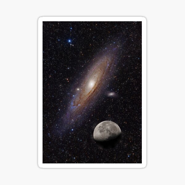 "Andromeda and the Moon to scale from Earth" Sticker for Sale by ...