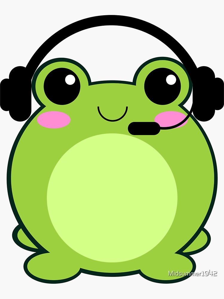 "Gamer Frog, Kawaii Frog, Green Frog" Sticker for Sale by Midsummer1942 ...