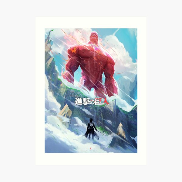 "Attack on Titan Poster AoT Anime Eren Yeager Collosal Titan" Art Print ...