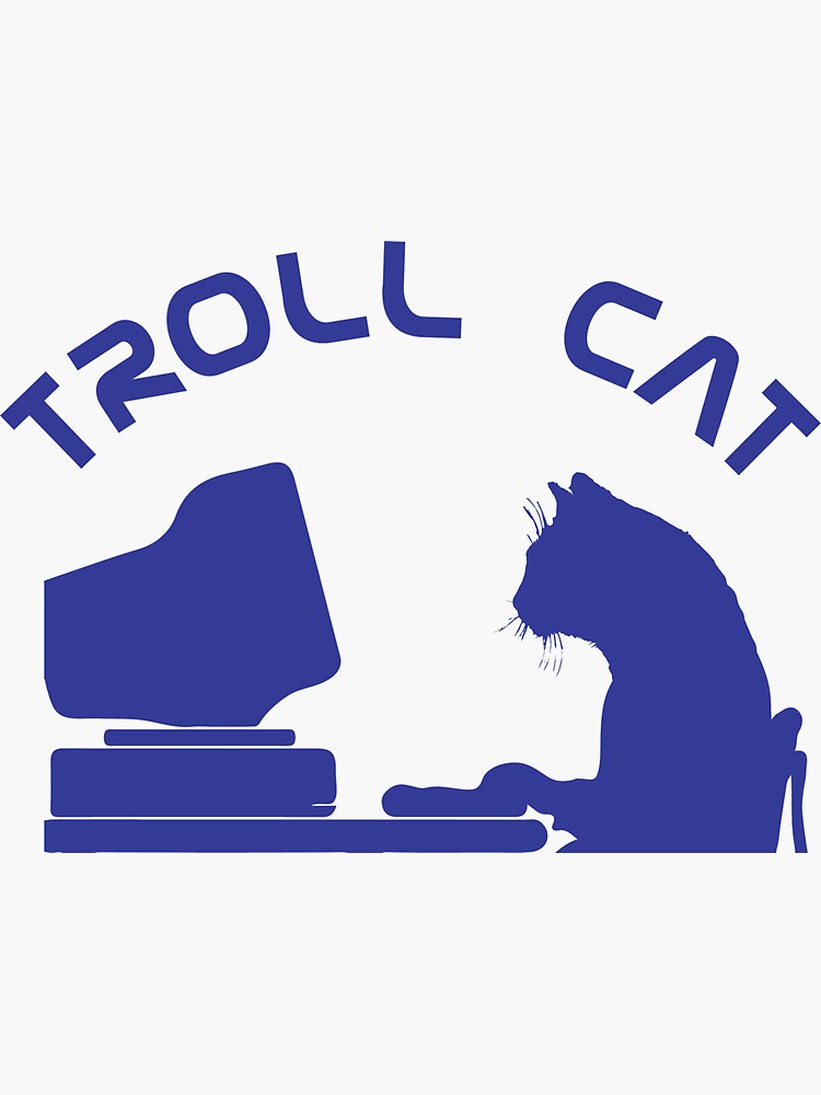 "Troll Cat" Sticker for Sale by SweetBabyKitty | Redbubble