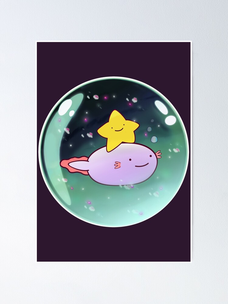 "Axolotl and Star Friends Crystal Ball" Poster by lazarosdesign | Redbubble
