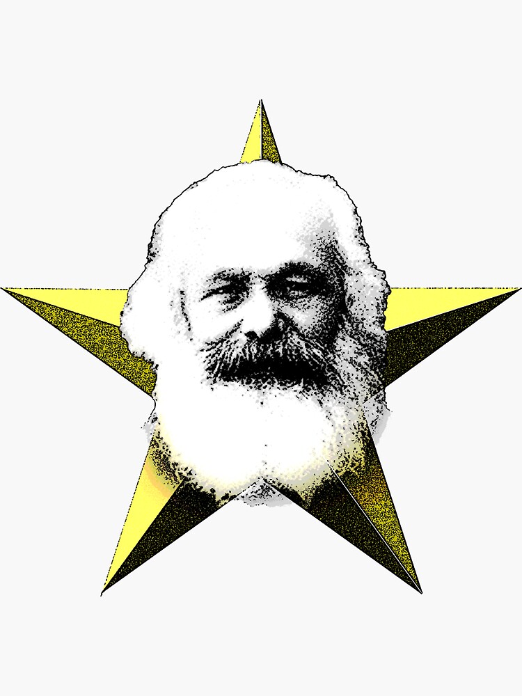"Karl Marx Star Design Communist Socialist Leftist" Sticker by ...