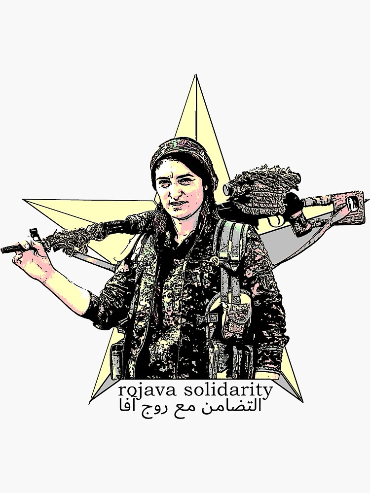 "Rojava Solidarity Syria Socialist Anarchist Communist" Sticker for ...