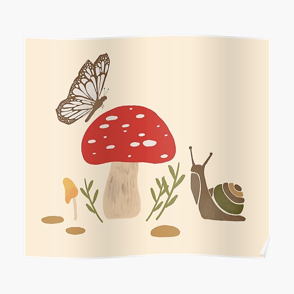 "Goblincore Snail meets butterfly" Poster for Sale by KathrinLegg ...