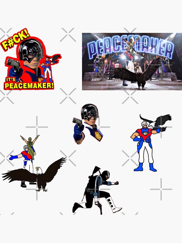 "Sticker pack of Peacemaker " Sticker for Sale by the-quote-boy | Redbubble