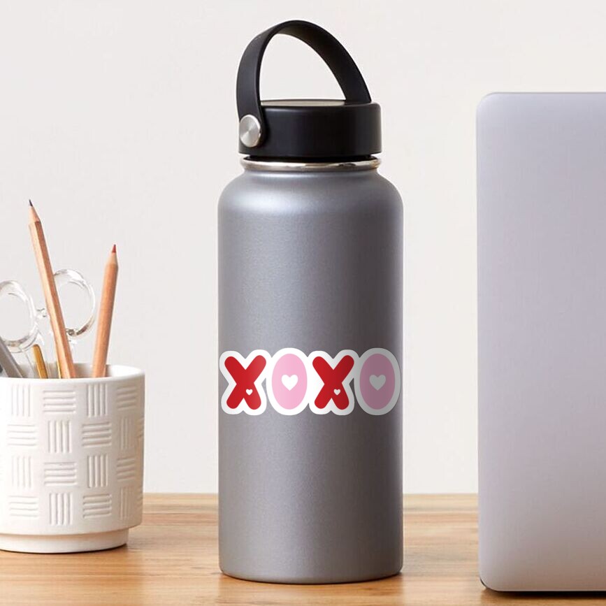 "XOXO Valentine's Day Pink and Red Bubble Letters Heart" Sticker for ...