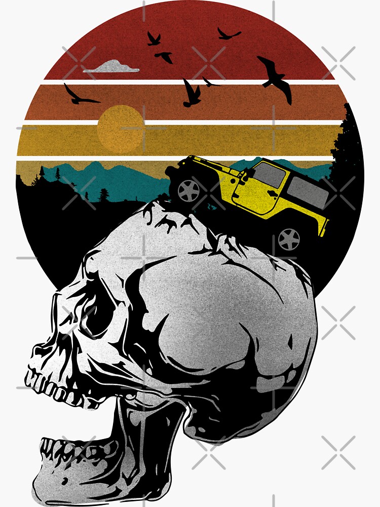"Off road Skull off road" Sticker for Sale by Ploxd | Redbubble