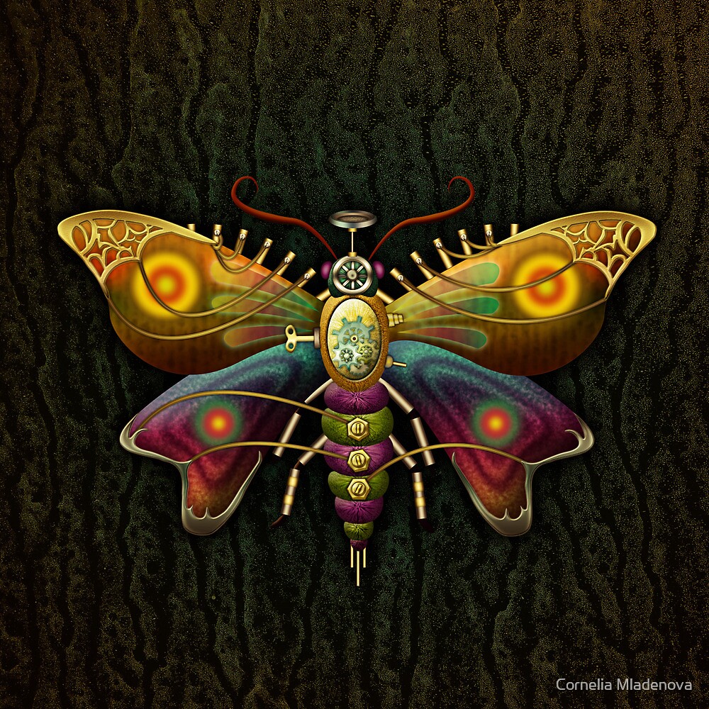 "Steampunk Moth" by Cornelia Mladenova | Redbubble