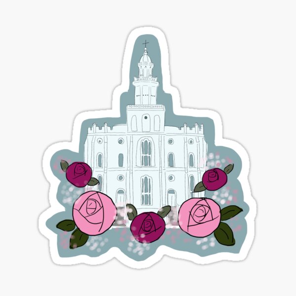 "St George Utah Temple Floral" Sticker for Sale by SandL-designs ...