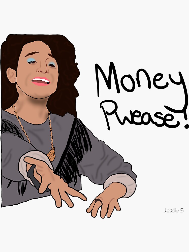"Mona-Lisa Money Pwease!" Sticker for Sale by BoredAro | Redbubble