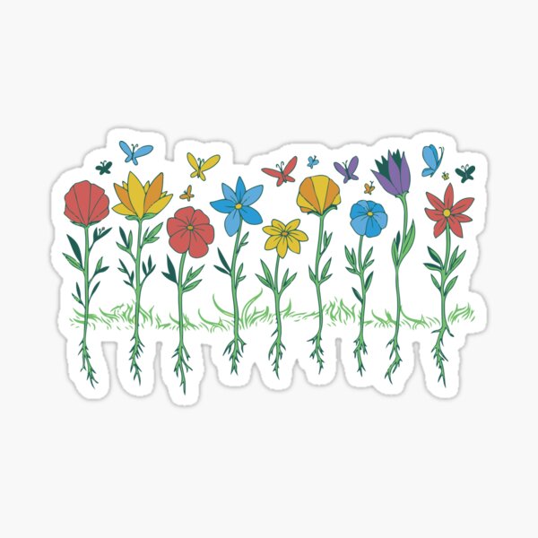 "Growing flowers" Sticker for Sale by zaher97 | Redbubble