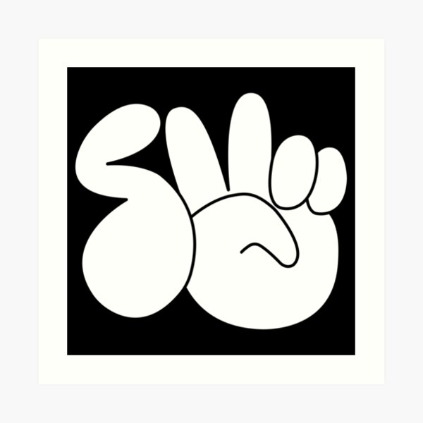 "Surf Gang White Hand Logo" Art Print by eightwelve | Redbubble
