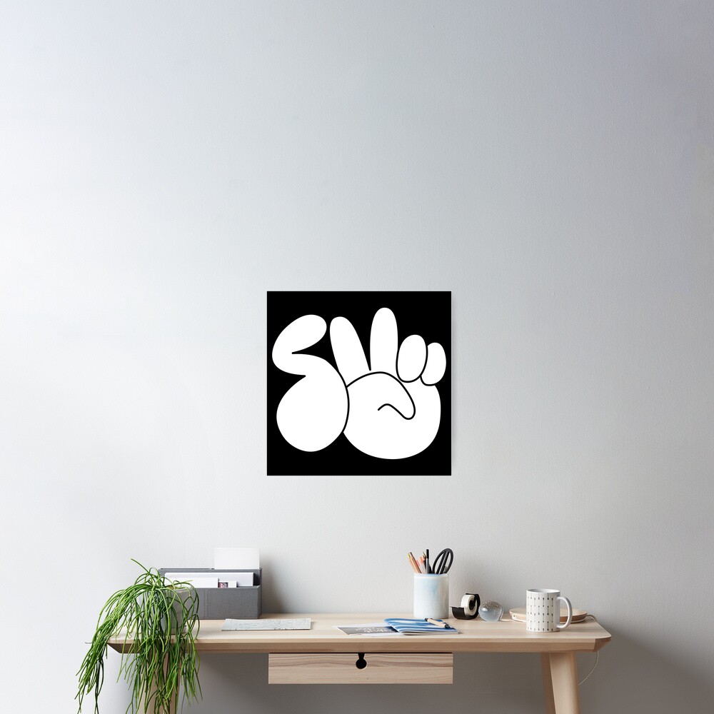 "Surf Gang White Hand Logo" Poster by eightwelve | Redbubble
