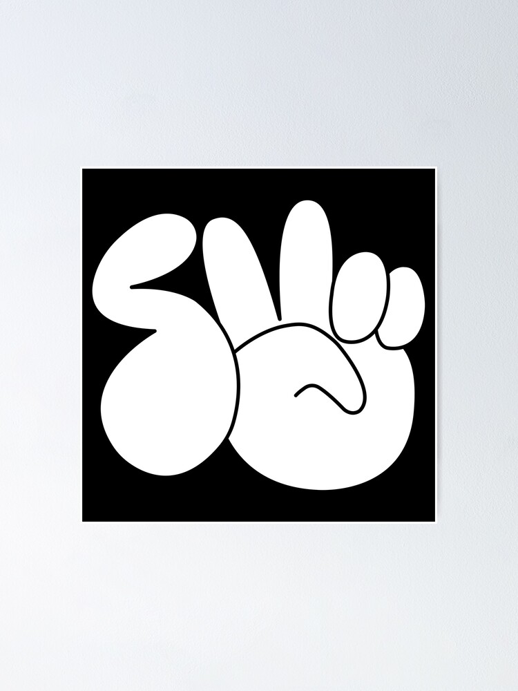 "Surf Gang White Hand Logo" Poster by eightwelve | Redbubble