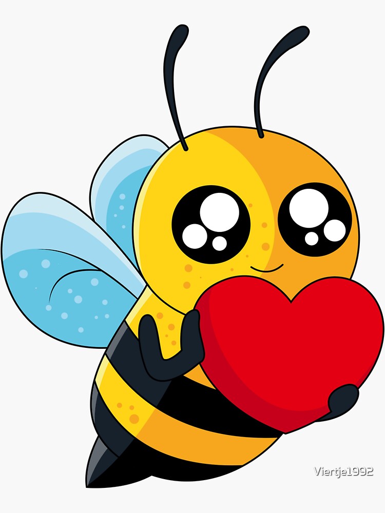 "Cute Bumble bee with heart | Valentines bee" Sticker for Sale by ...